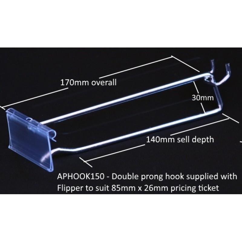 150mm Double Prong Hook with Flipper